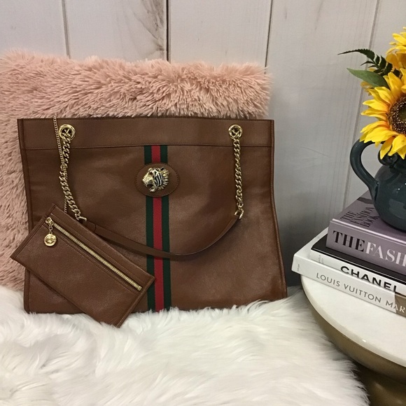 Gucci | Bags | Gucci Rajah Chain Tote Leather Large | Poshmark